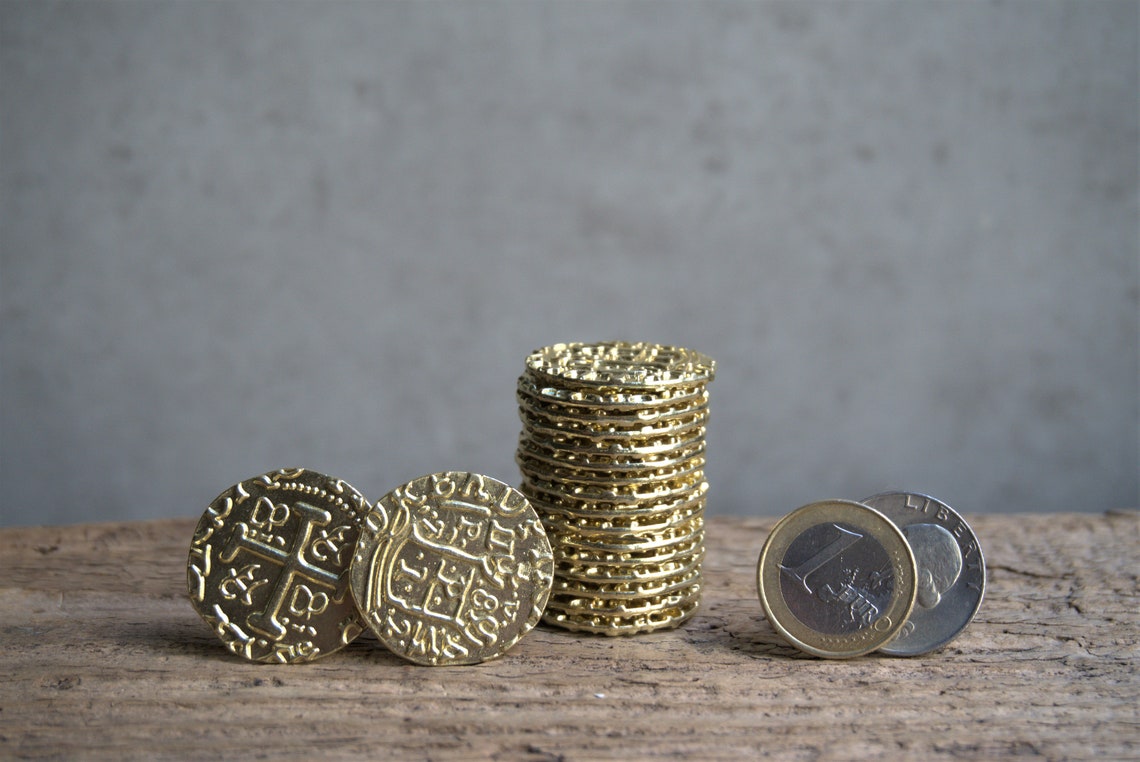 Extra Large Metal Coins Gold Silver Copper Pirate - Etsy