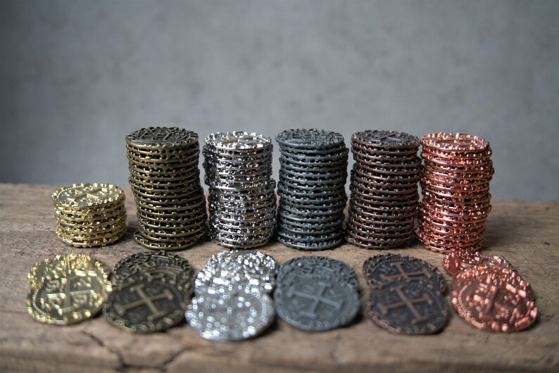 Extra Large Metal Coins Gold Silver Copper Pirate - Etsy