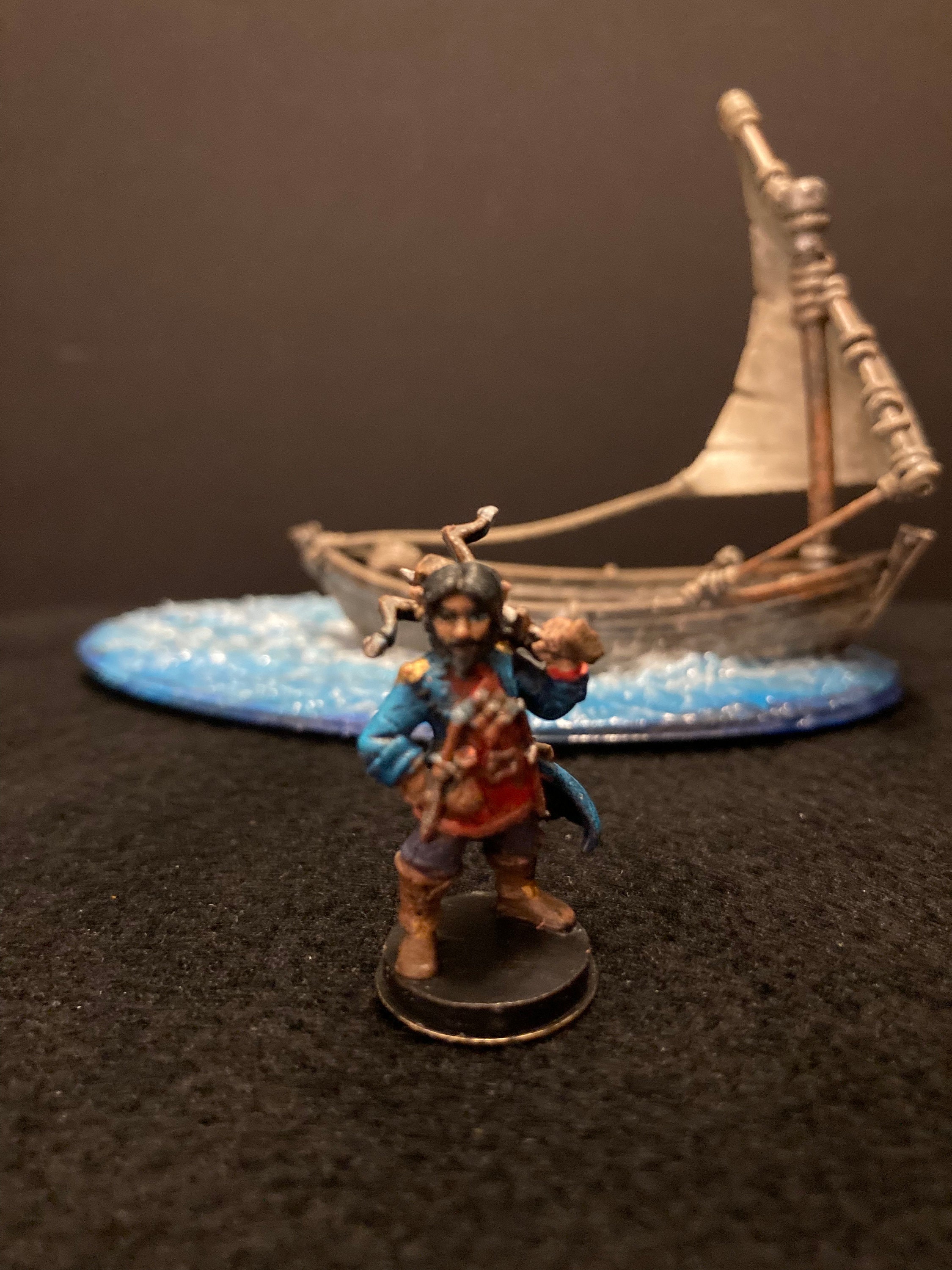 Halfling Smuggler and Ship / Painted 28mm Miniature Scatter - Etsy