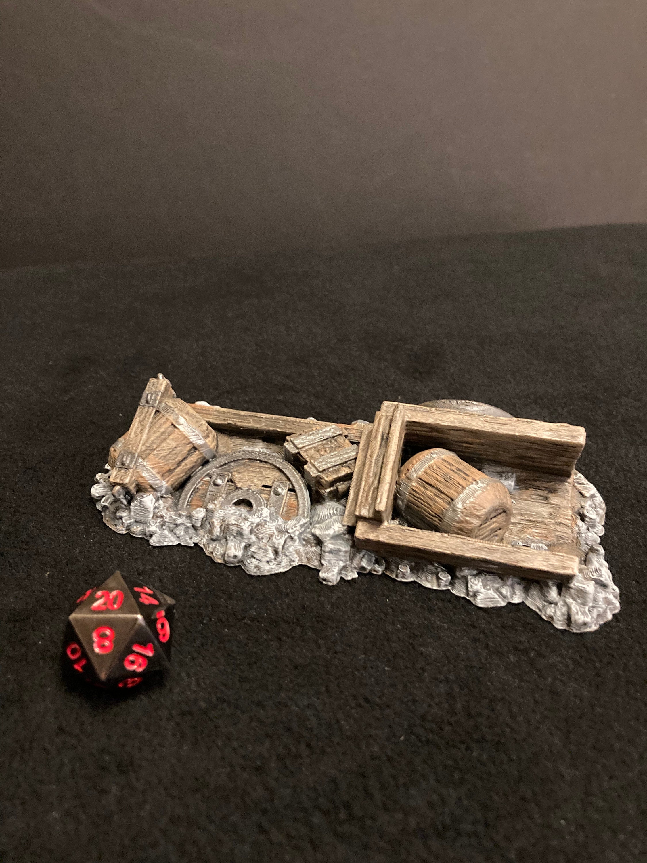 Wagon Cart Rubble and Debris / Painted 28mm Miniature Scatter Terrain ...