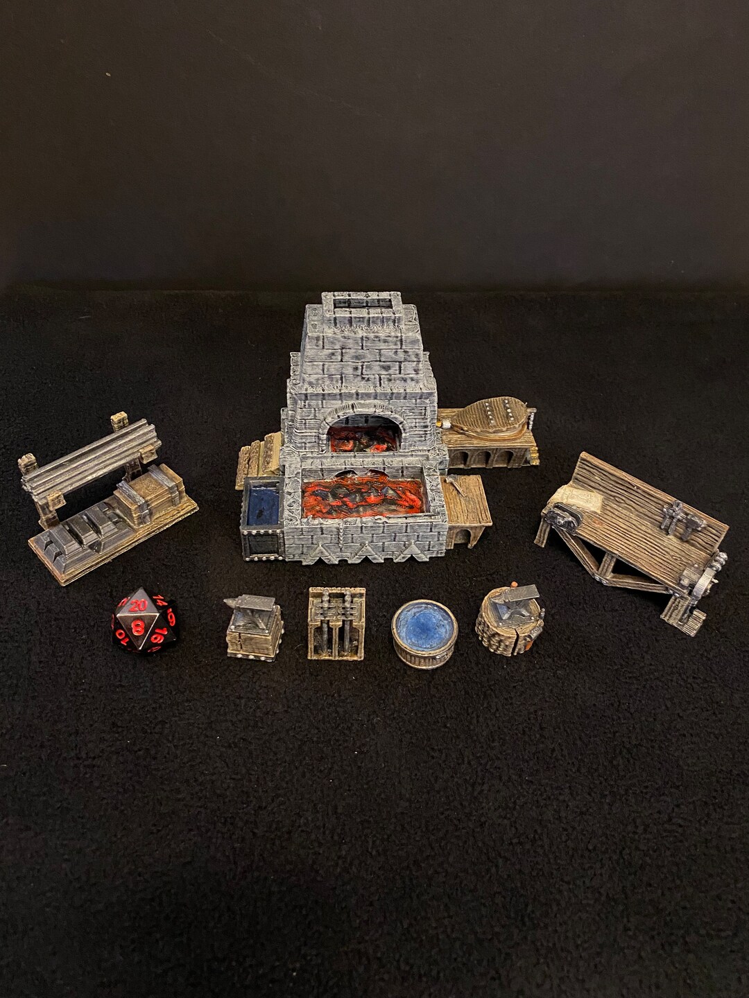 Blacksmith Forge and Workshop by EC3D / Painted 28mm Miniature Scatter ...