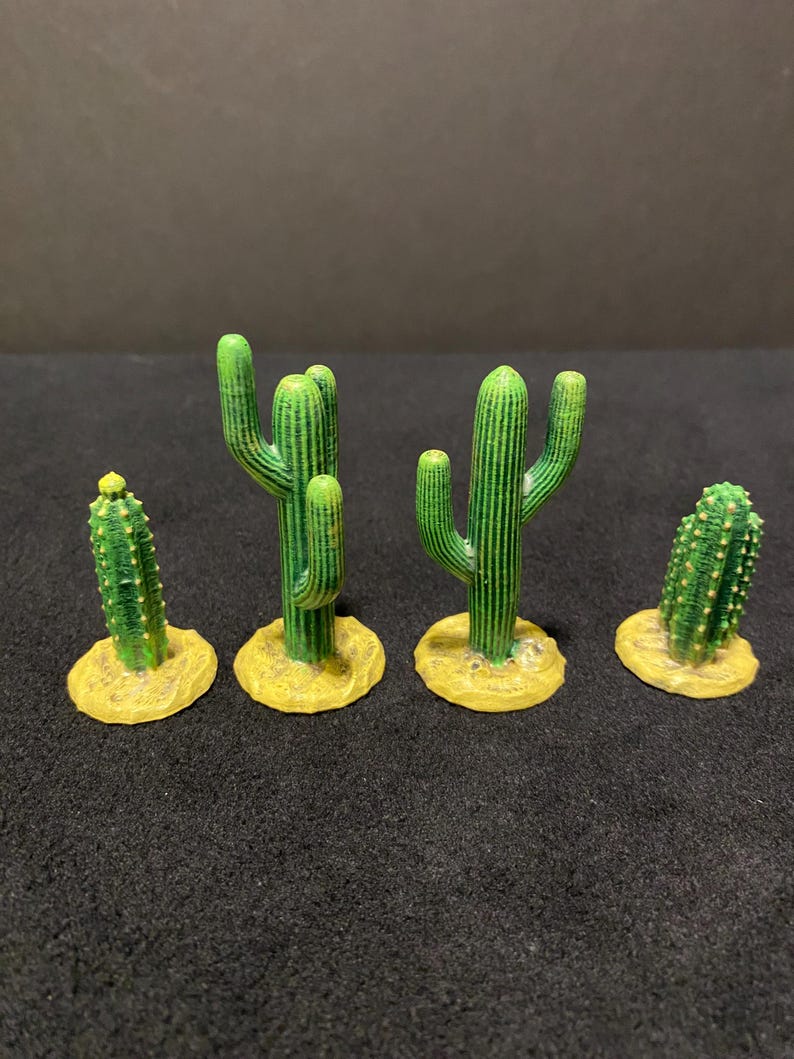 Cactus and Desert Plants With Rock by EC3D / Painted 32mm Scatter ...