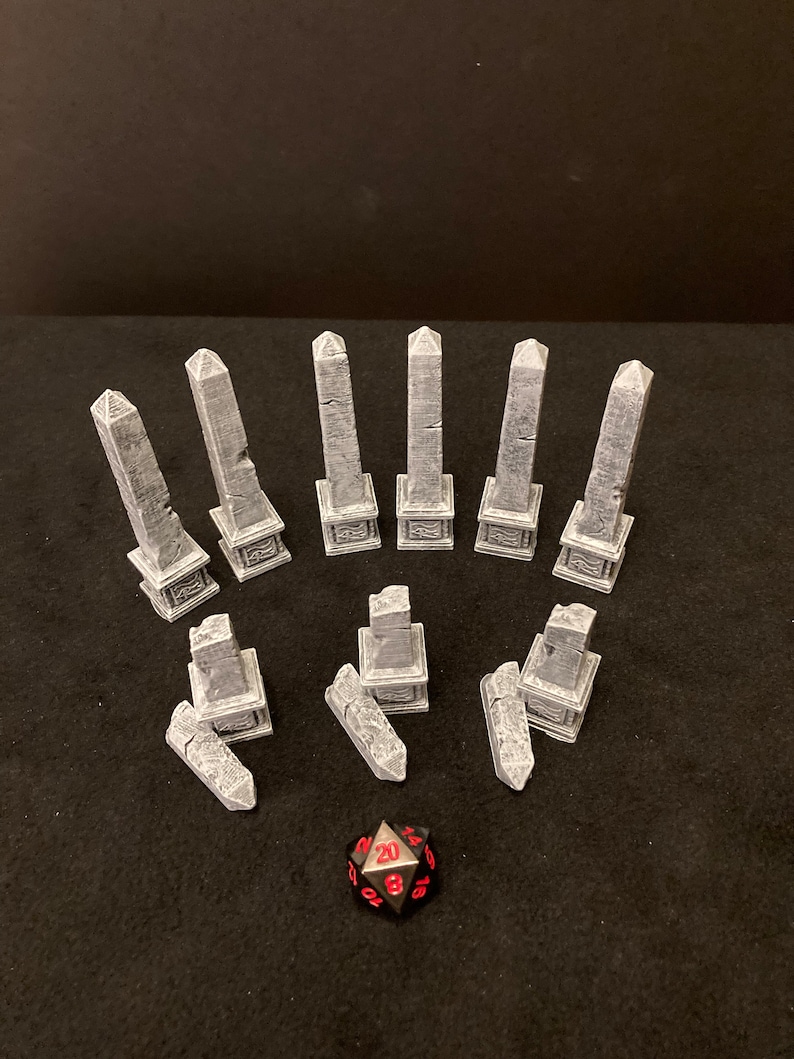 Ancient Ruins Stone Columns and Pillars / Painted 28mm Miniature ...
