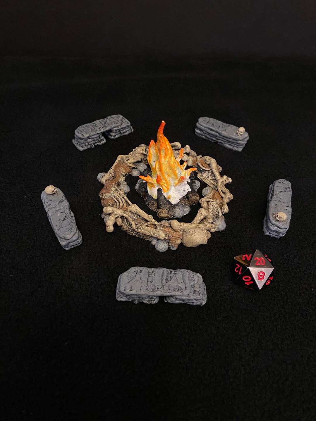 Hill Giant Bone Fire Pit by Endertoys / Painted 28mm Miniature Scatter ...