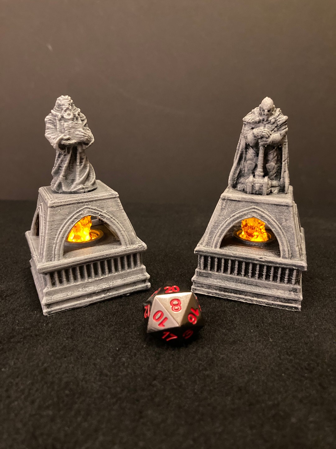 Dwarven Brazier Statues With LED Flame by Fat Dragon Games / - Etsy