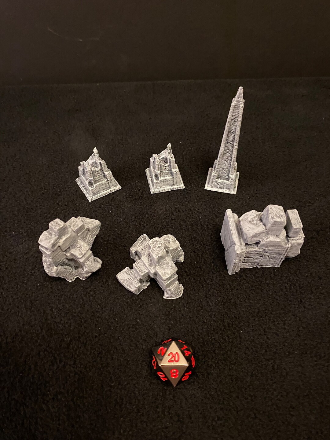 Stone Rubble and Pillars / Painted 28mm Miniature Scatter Terrain for ...