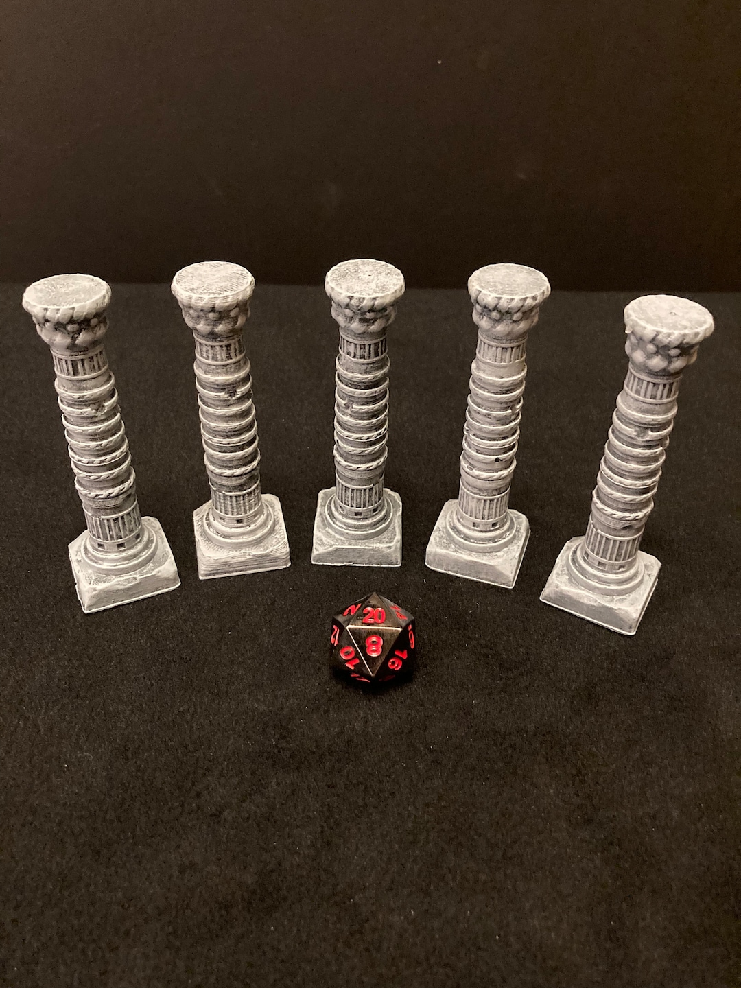 Stone Pillars X 5 / Painted 28mm Miniature Scatter Terrain for Dungeons ...