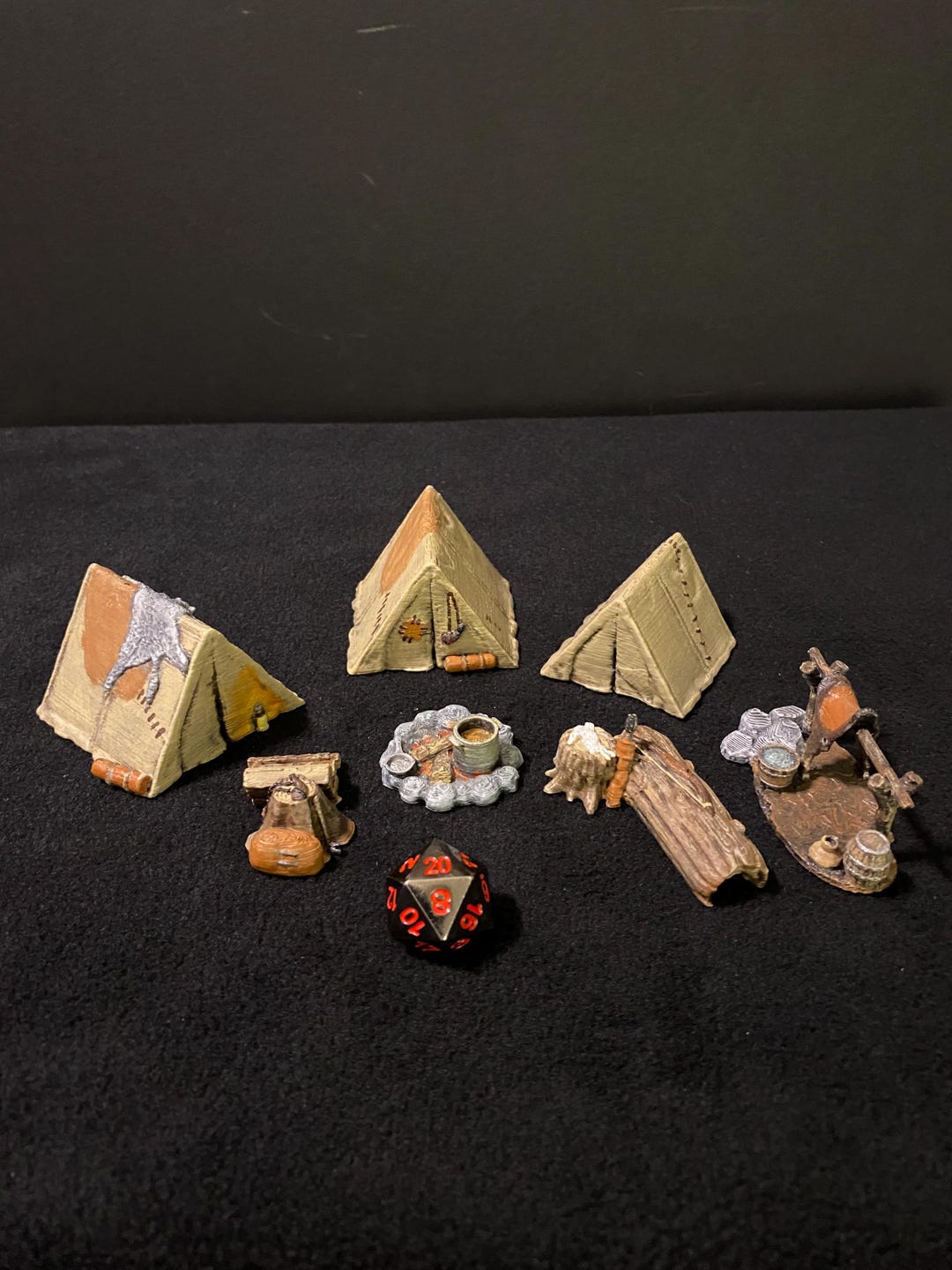 Adventurer’s Camp by EC3D / Painted 28mm Miniature Scatter Terrain for ...