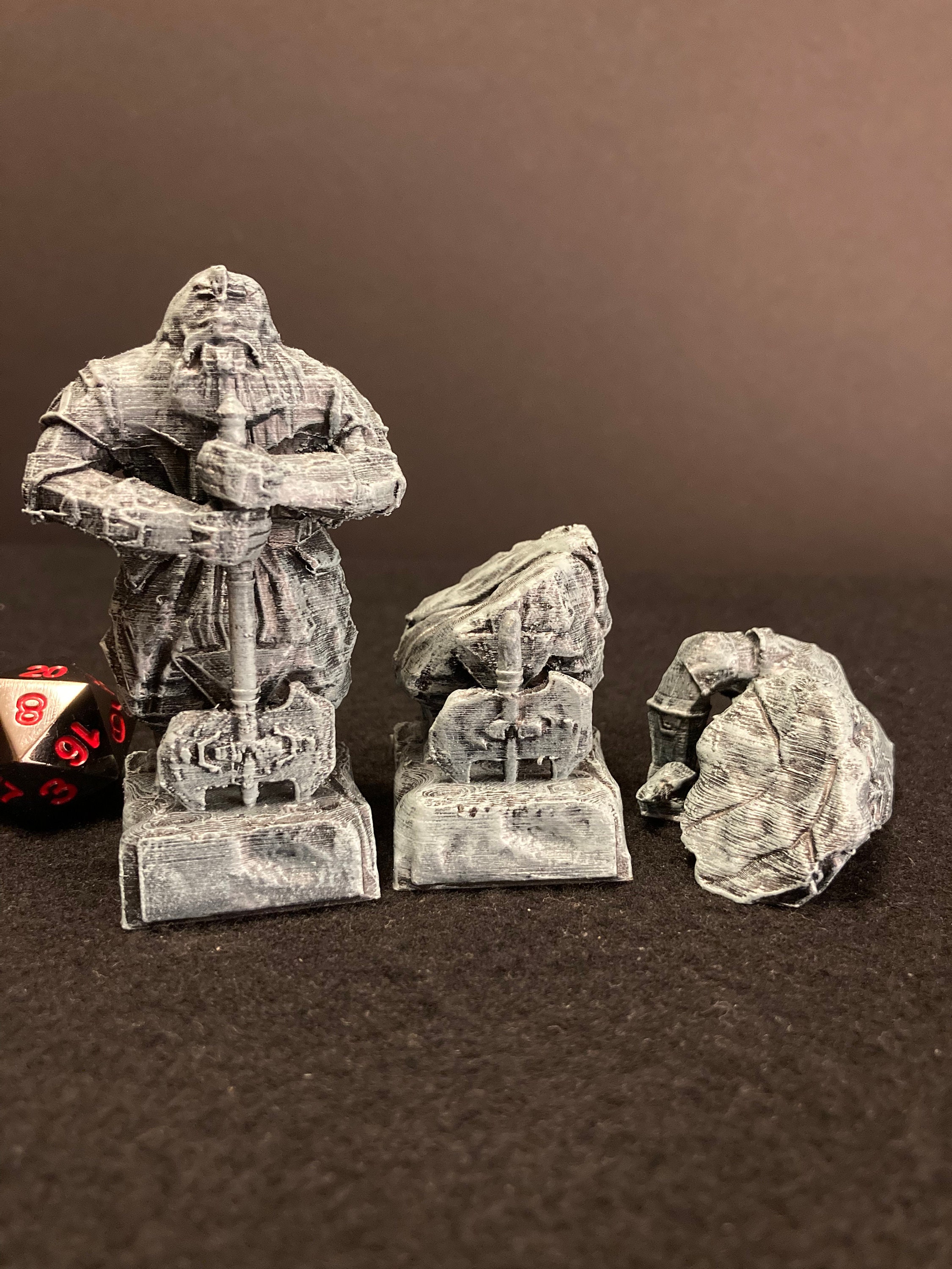 Weathered Ancient Dwarven Statues / Painted Miniature Scatter - Etsy