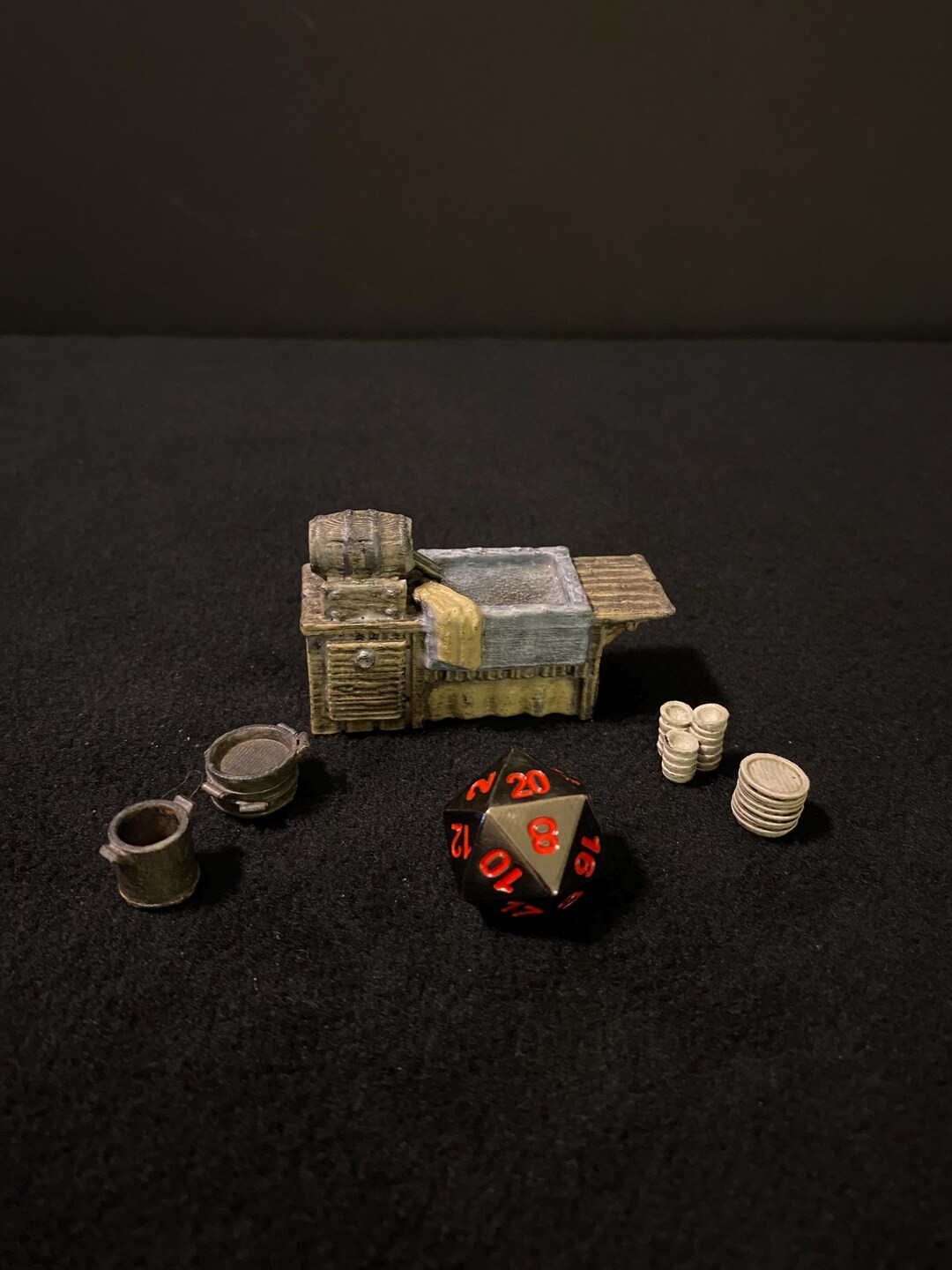 Kitchen Sink and Bowls Plates Pot Pans by EC3D / Painted 28mm Miniature ...