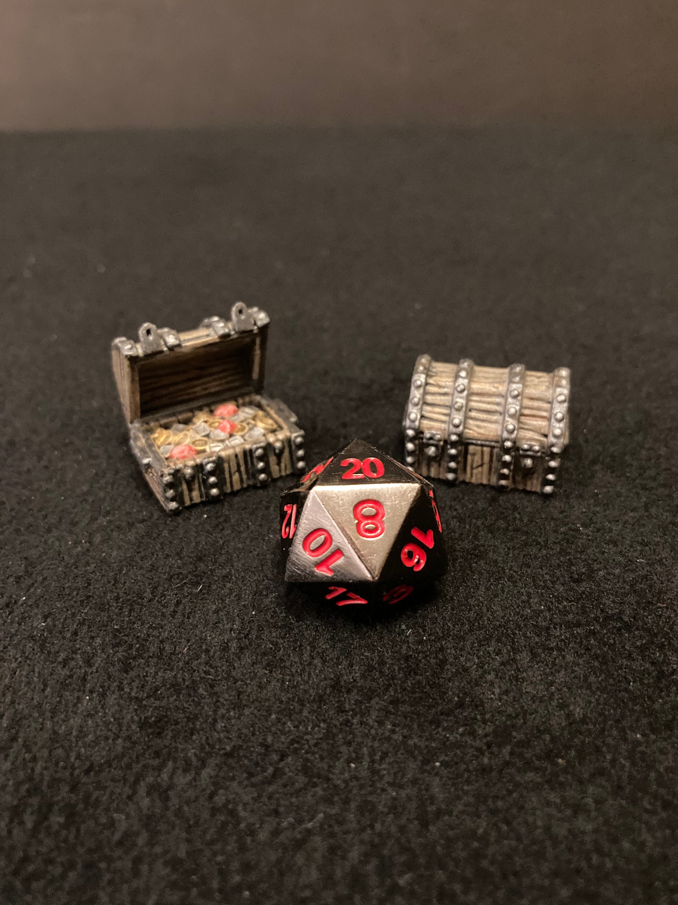 Treasure Chest Open and Closed / Painted 28mm Miniature Scatter Terrain ...