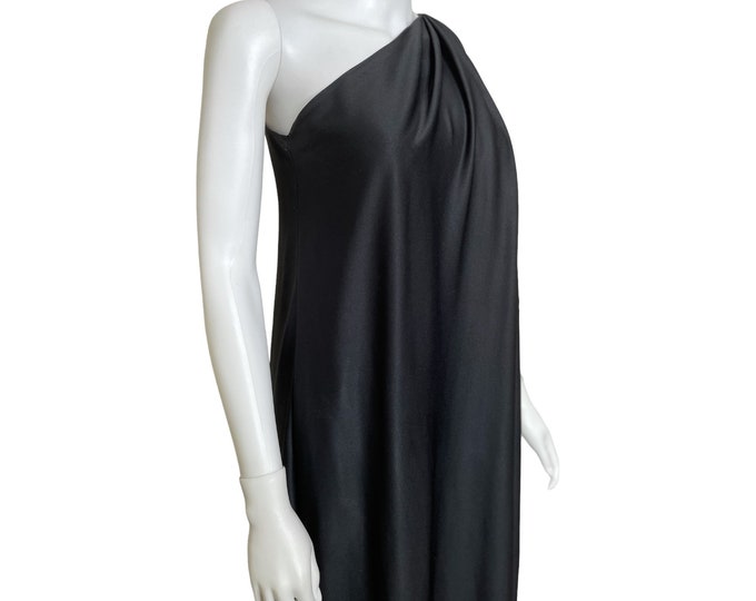 AMAZING 70s Halston IV One Shoulder Draped Disco Dress. Maxi Length ...