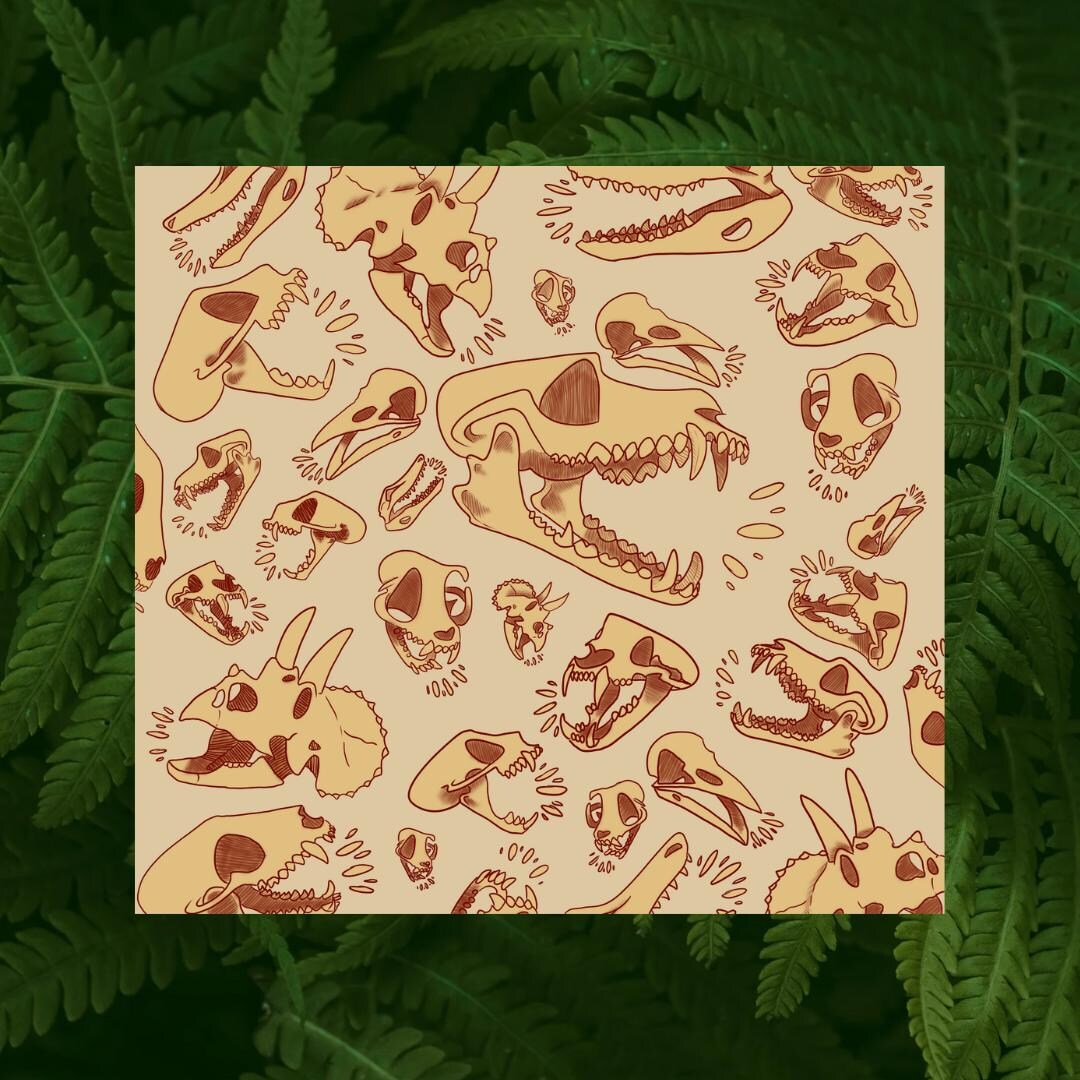 Laughing Skulls, Bones, Triceratops, Dinosaur Fossils, Paper Sticker ...