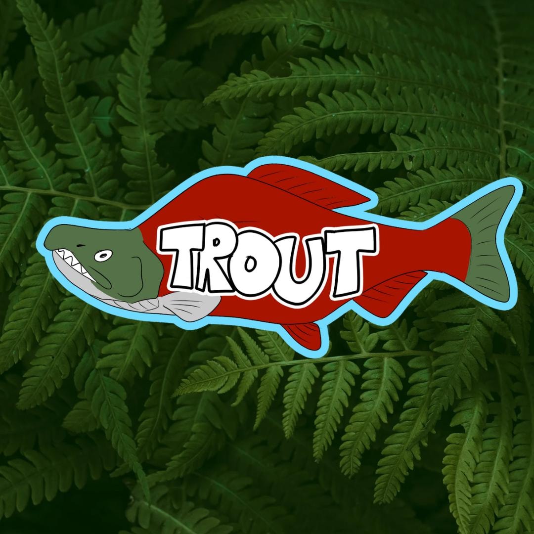 Salmon "trout" Meme, Funny, Cursed Image, Paper Sticker, Made to Order ...