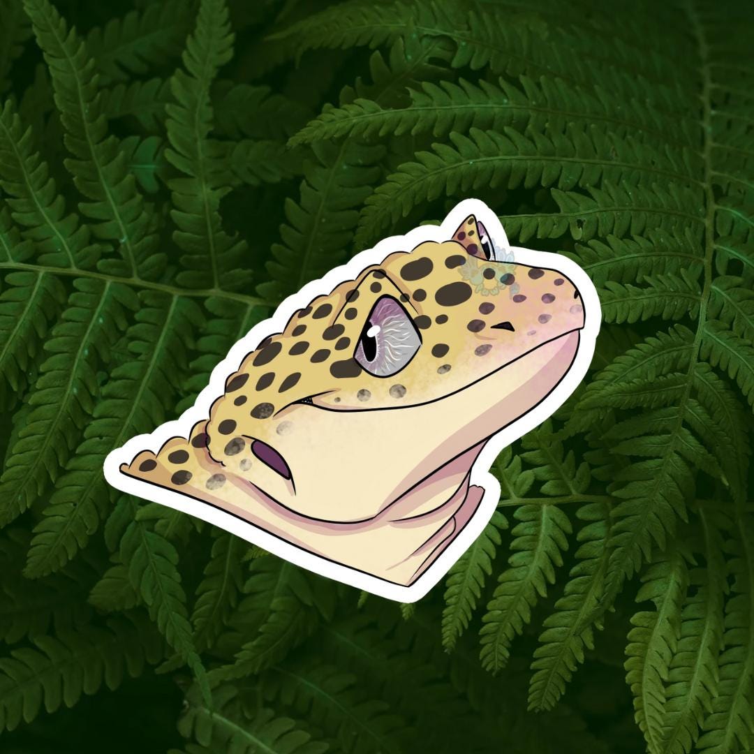 Wild Type Leopard Gecko Reptile Paper Sticker, Made to Order, Tank ...