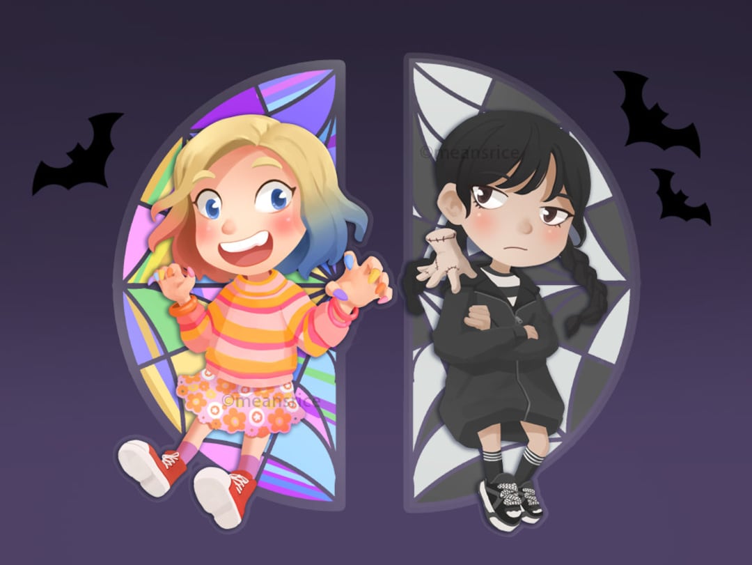 Wednesday Addams and Enid Sinclair Epoxy Charm/keychain | BFF Mathcing ...