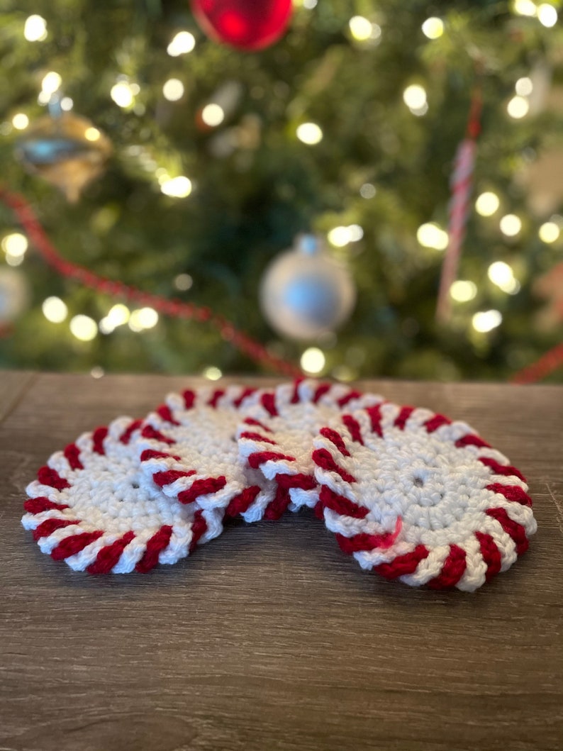 Peppermint Coasters - Etsy