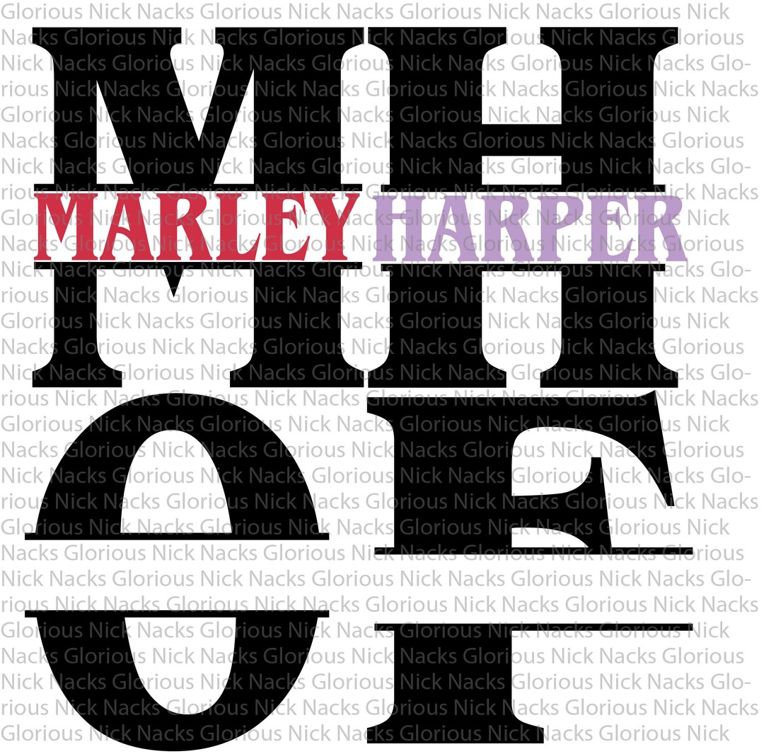 Split Letter Name Monograms - Full Alphabet- 26 Letters- SVG/AI/PDF ...