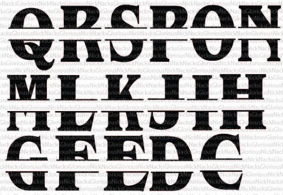 Split Letter Name Monograms - Full Alphabet- 26 Letters- SVG/AI/PDF ...