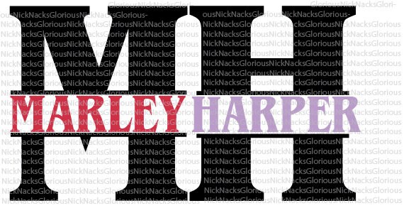 Split Letter Name Monograms - Full Alphabet- 26 Letters- SVG/AI/PDF ...