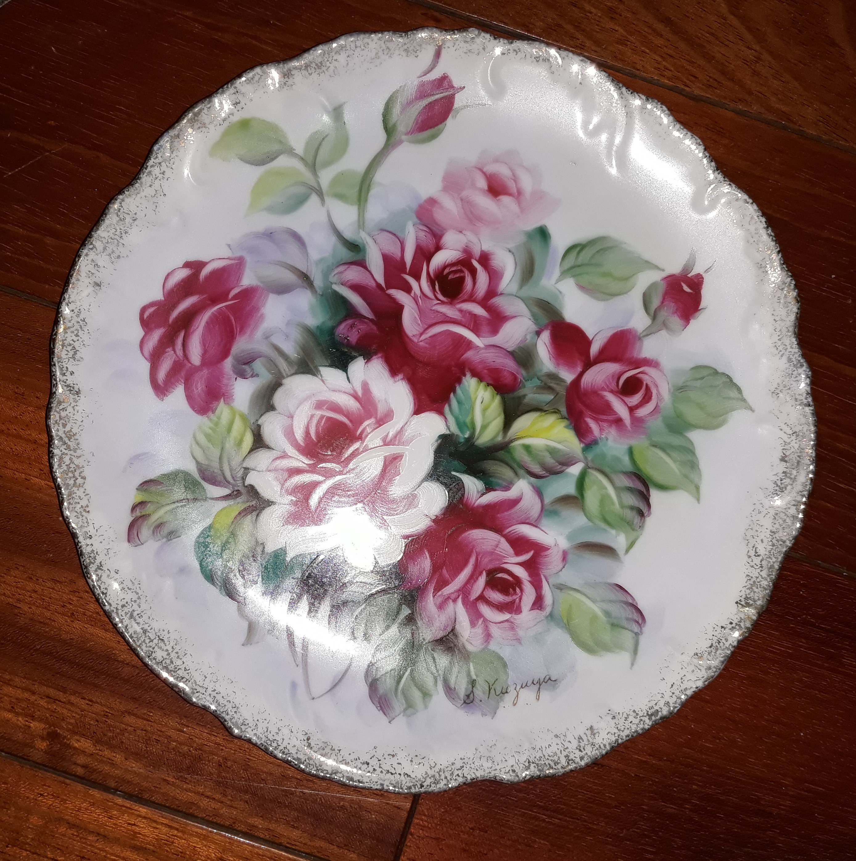 7 Vintage UCAGCO Handpainted Japanese Floral Painted 8.5 Inch Plates ...