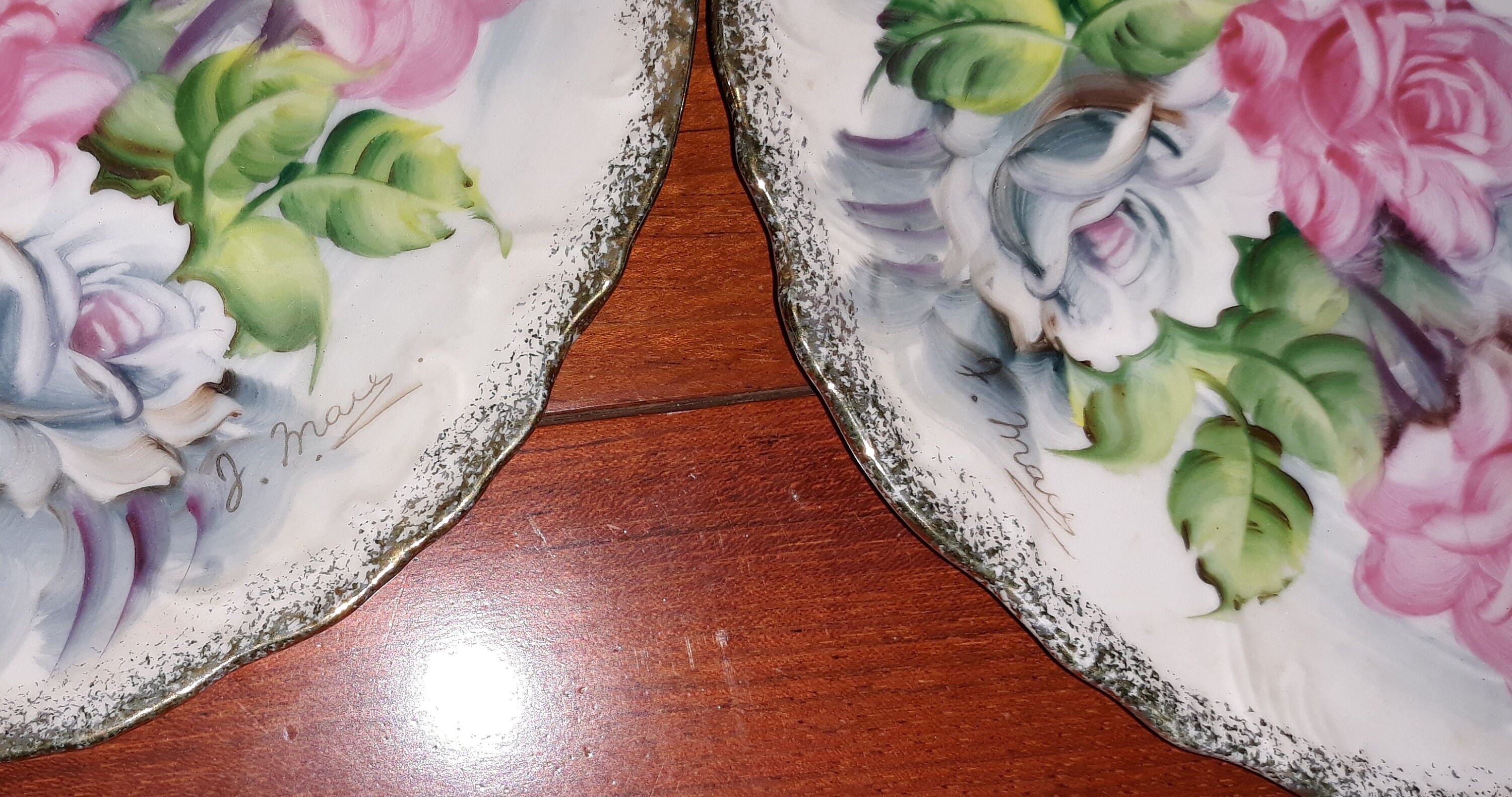 7 Vintage UCAGCO Handpainted Japanese Floral Painted 8.5 Inch Plates ...