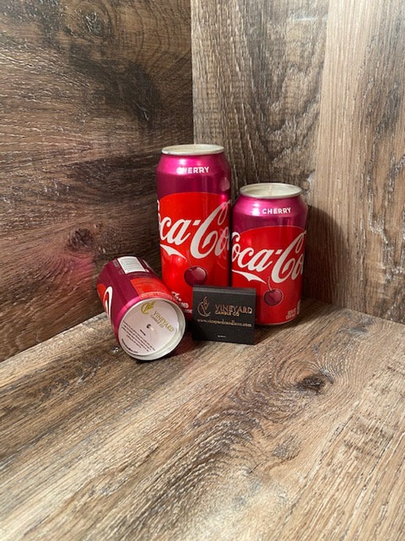 Coke Cherry Soy Candle - Hand Poured Coca Cola Soda Can Candle - Custom ...