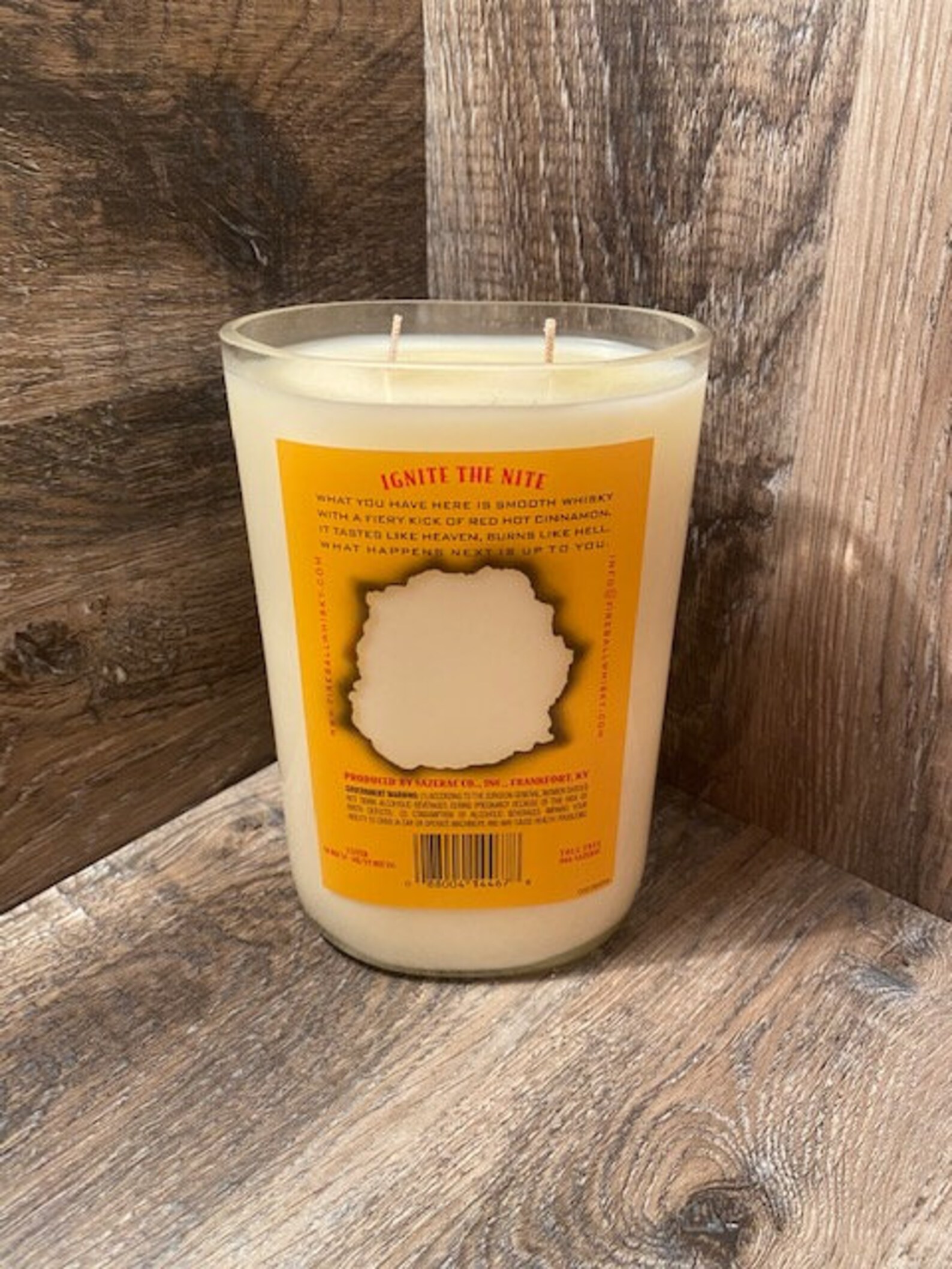 Fireball Whiskey Hand Poured Whiskey Bottle Dual Wicked - Etsy