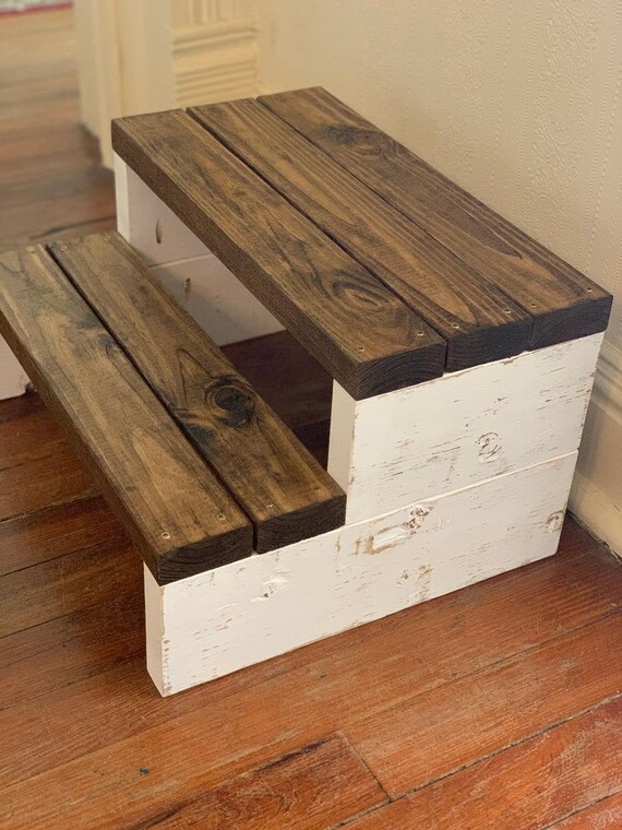 2 Step Farmhouse Stool - Etsy
