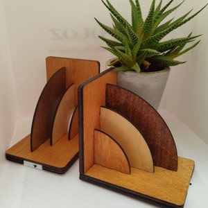 LED Art Deco Bookends - Style 1 - Wooden Contemporary, Aesthetic and ...