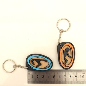 Portal 2 Themed Wooden Keyrings - Enter and Exit Portals - Real Wood ...