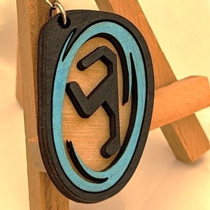 Portal 2 Themed Wooden Keyrings - Enter and Exit Portals - Real Wood ...