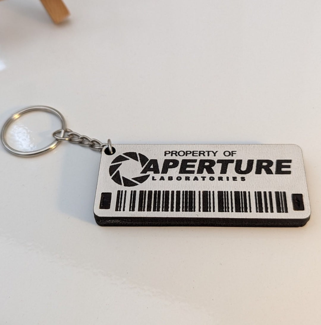 Portal 2 Themed Wooden Keyrings - Property of Aperture (science ...