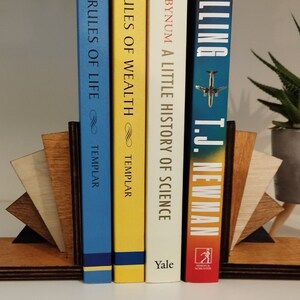 LED Art Deco Bookends - Style 2 - Wooden Contemporary, Aesthetic and ...