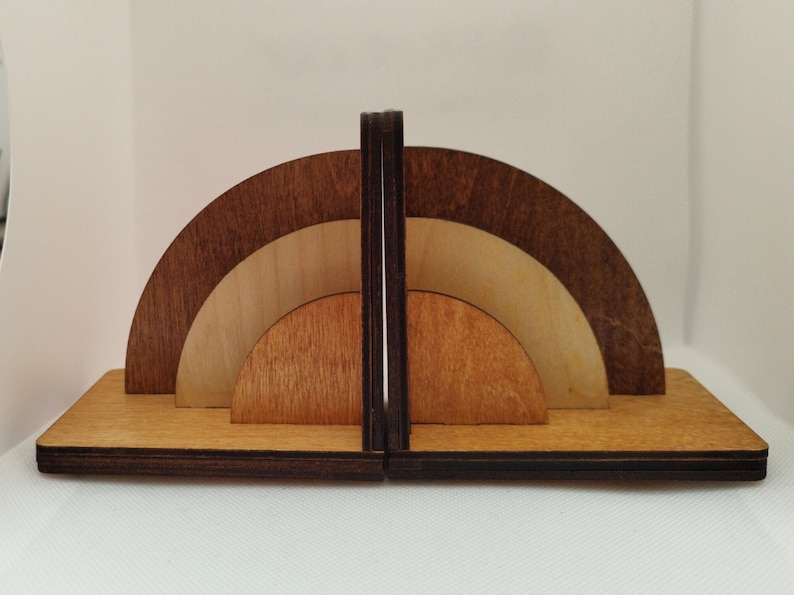 LED Art Deco Bookends Style 1 Wooden Contemporary - Etsy