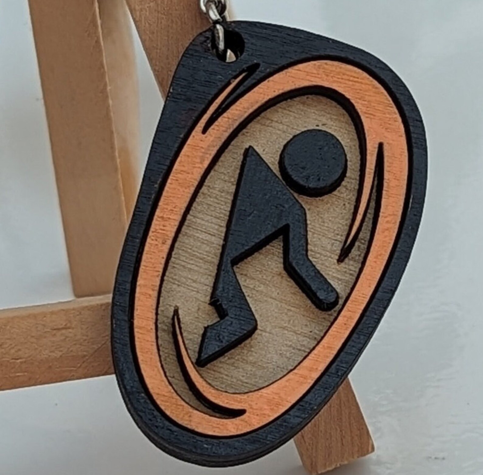 Portal 2 Themed Wooden Keyrings - Enter and Exit Portals - Real Wood ...