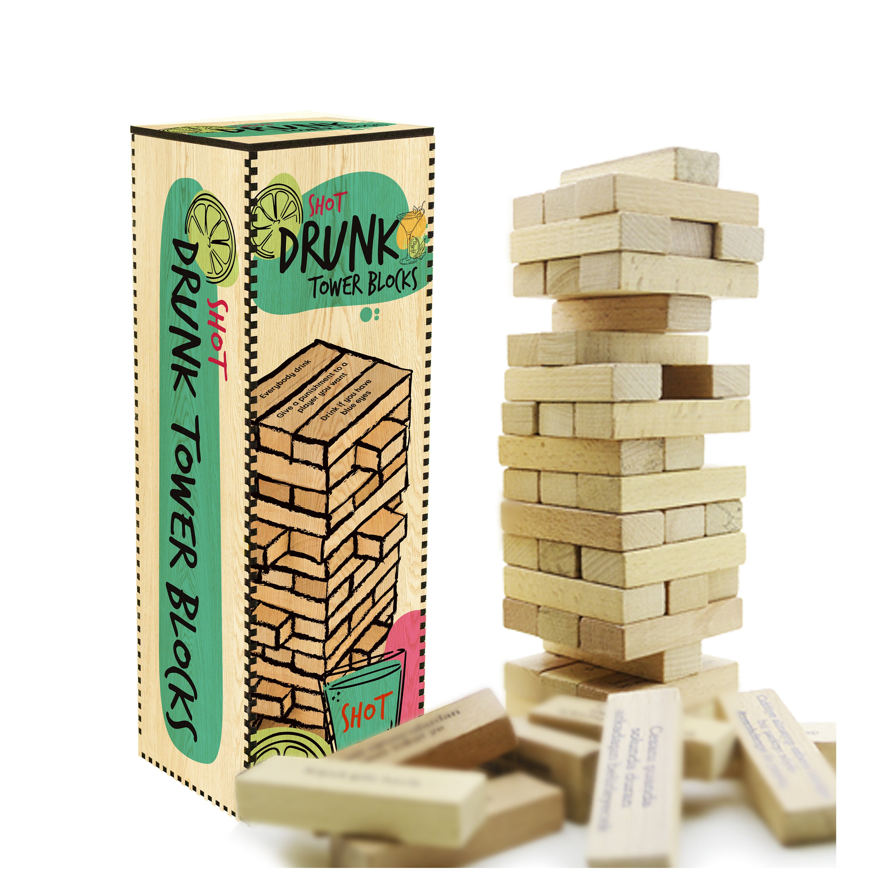 Adult Drinking Tower Block Game 51 Tower Blocks | Etsy