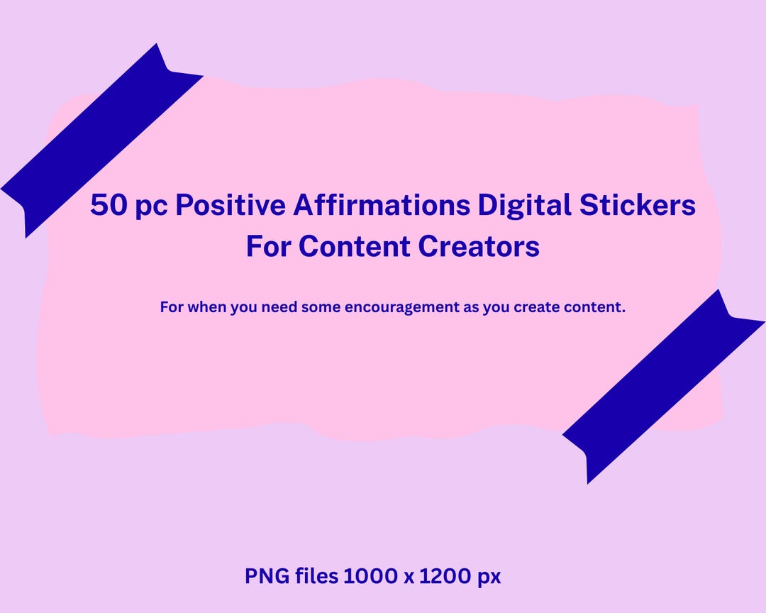 50 Pc Positive Affirmations Digital Cards for Content Creators, Writers ...