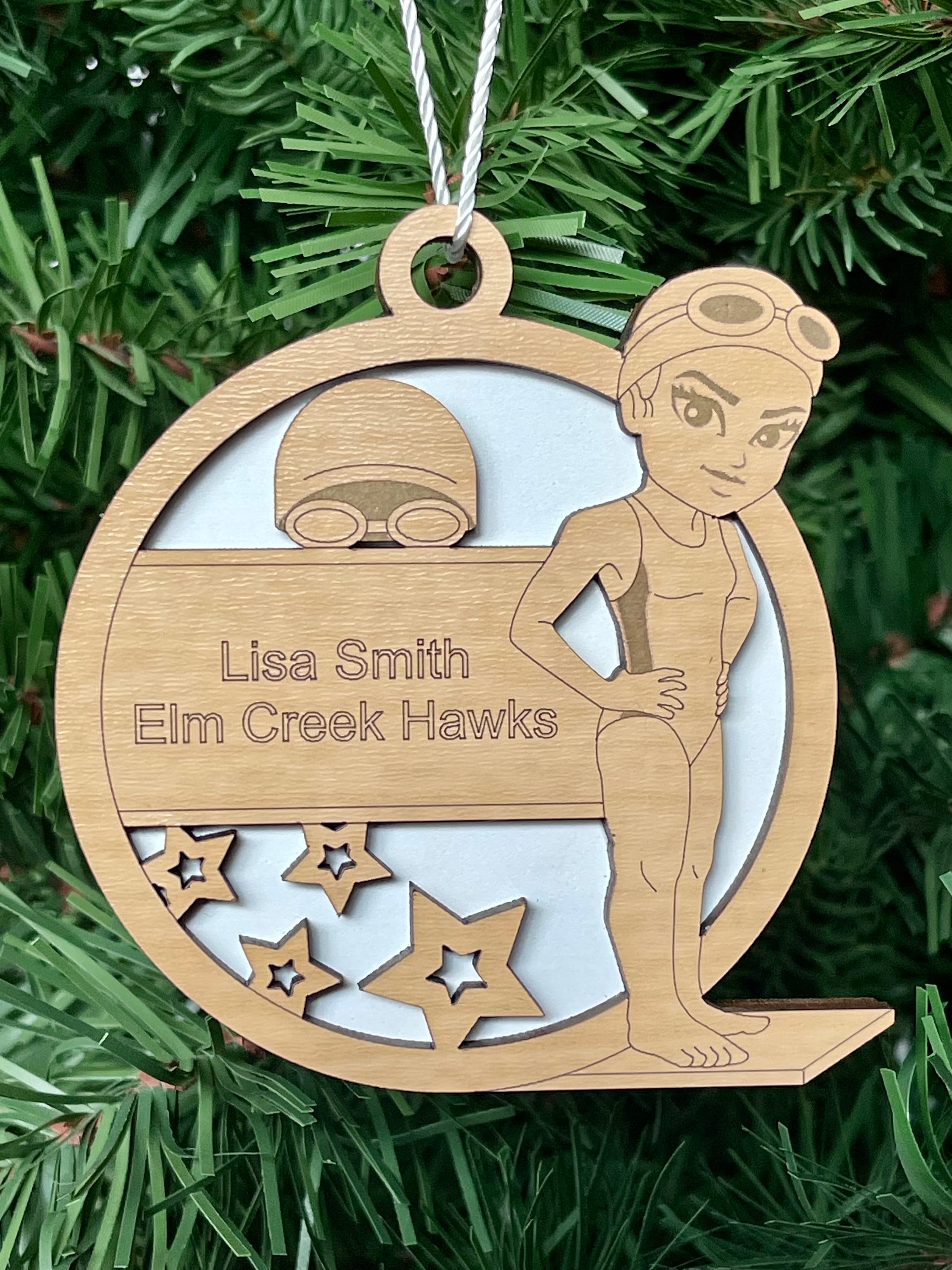 Personalized Swimming Diving Ornament Female Custom Sports Keepsake ...