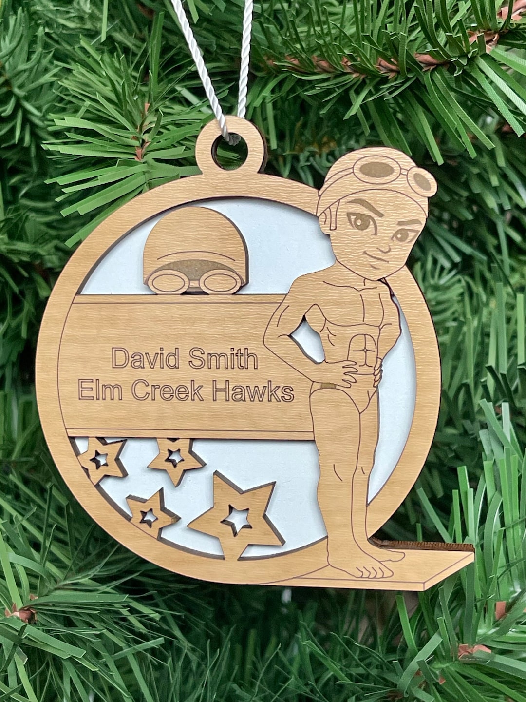 Personalized Diving Swimming Ornament Male Custom Youth Sports Keepsake ...