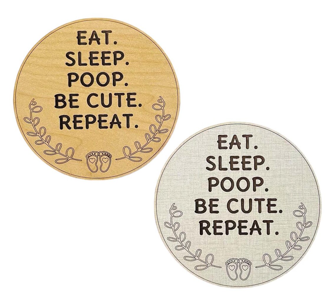 Baby Photo Prop Sign Eat Sleep Poop Be Cute Repeat Nursery Hospital ...
