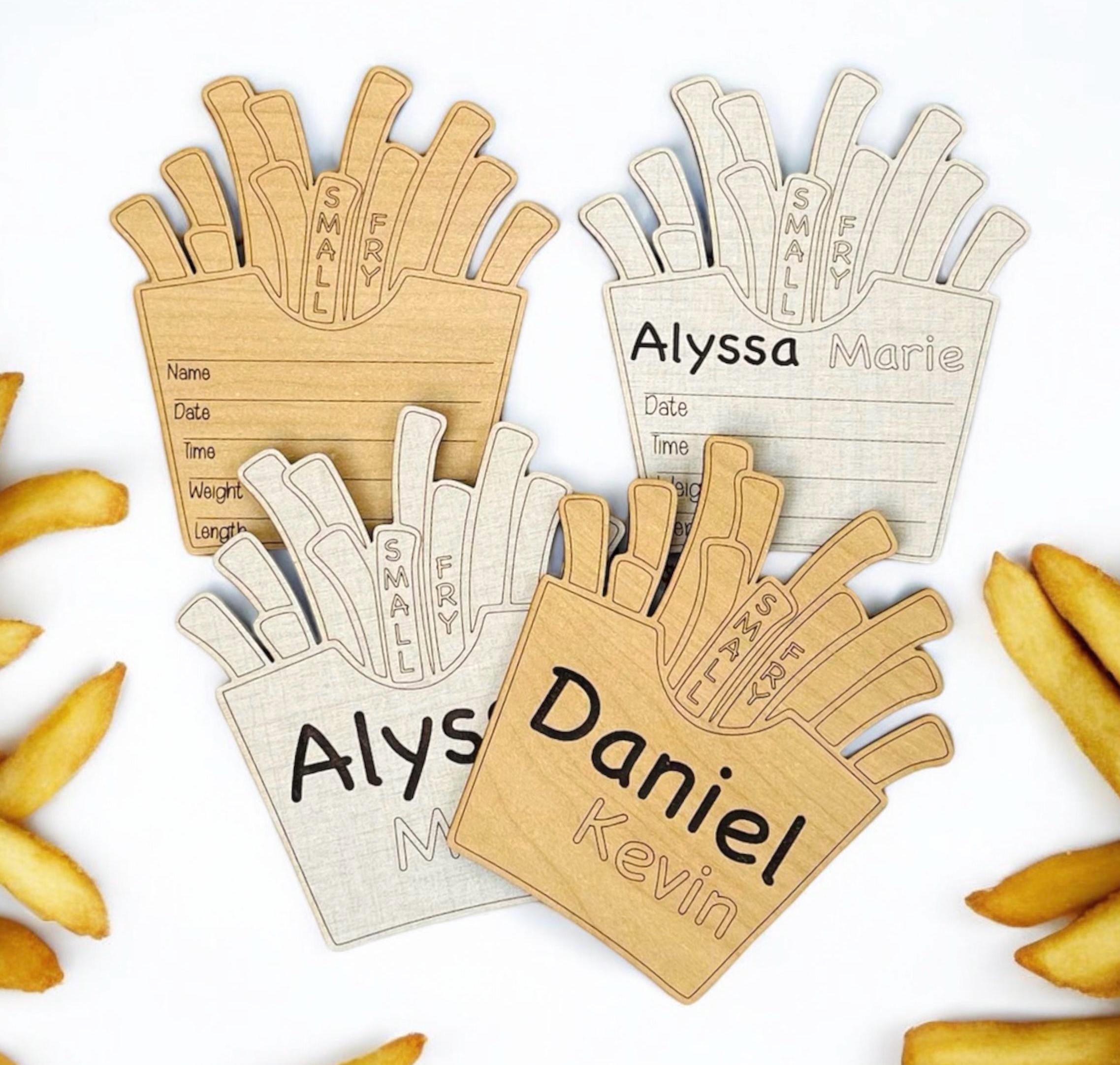 Small Fry French Fries Baby Birth Announcement Sign Fun Wood Baby Name ...