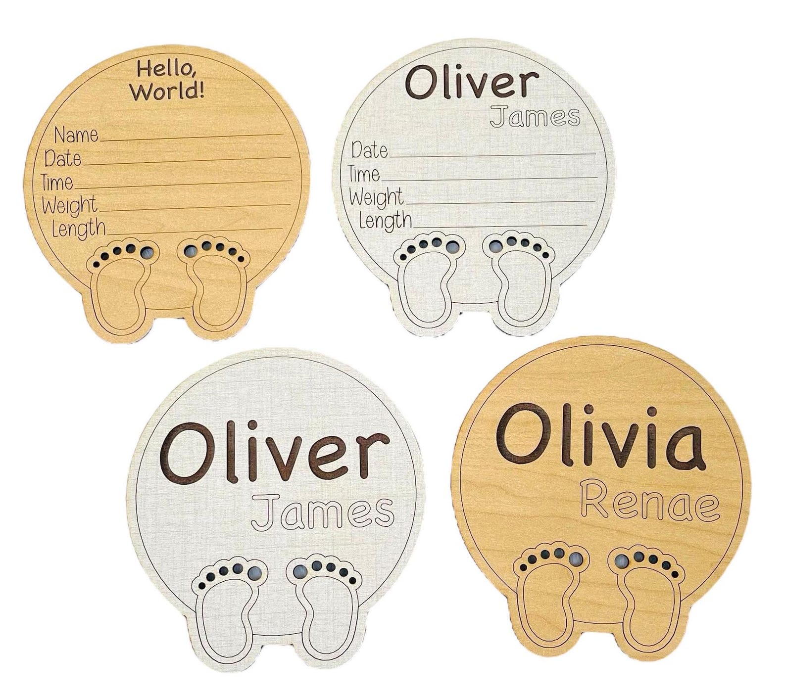 Baby Feet Birth Announcement Sign Personalized Newborn Name Stats Cute ...