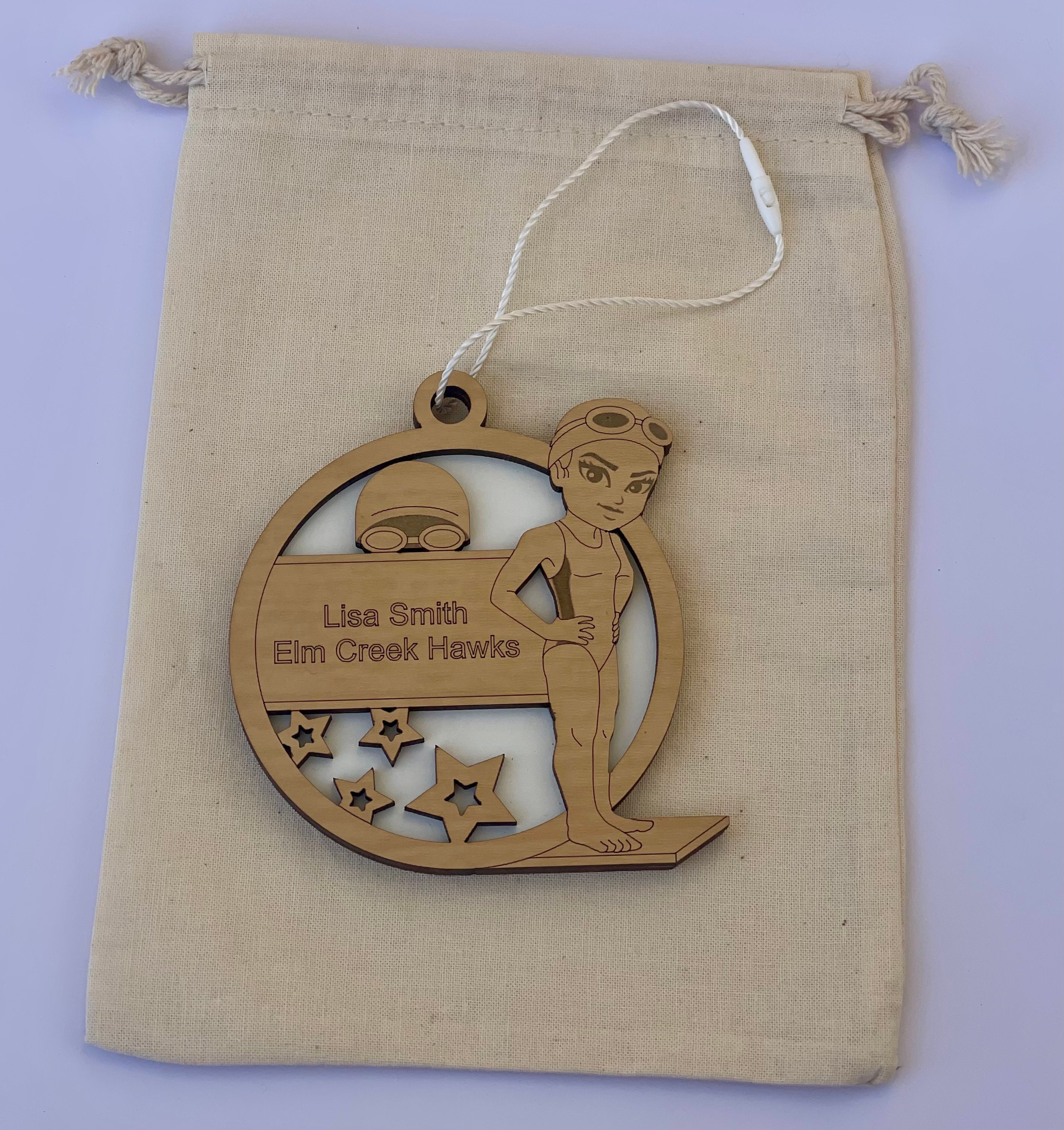 Personalized Swimming Diving Ornament Female Custom Sports Keepsake ...