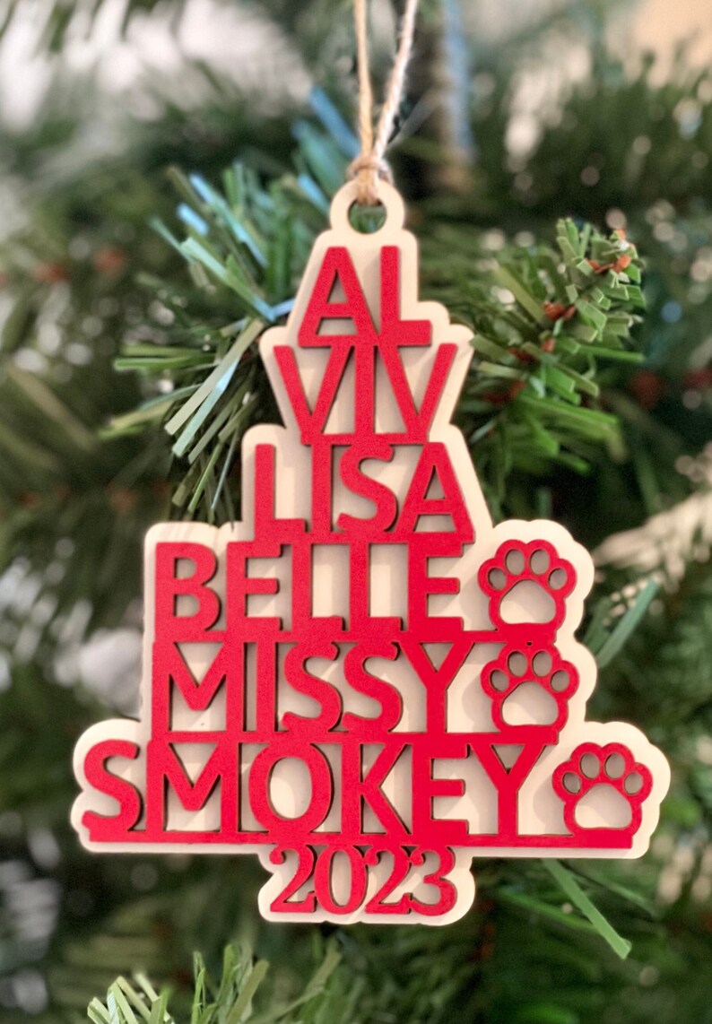 Personalized Family Tree Name Christmas Ornament Your Custom Names ...