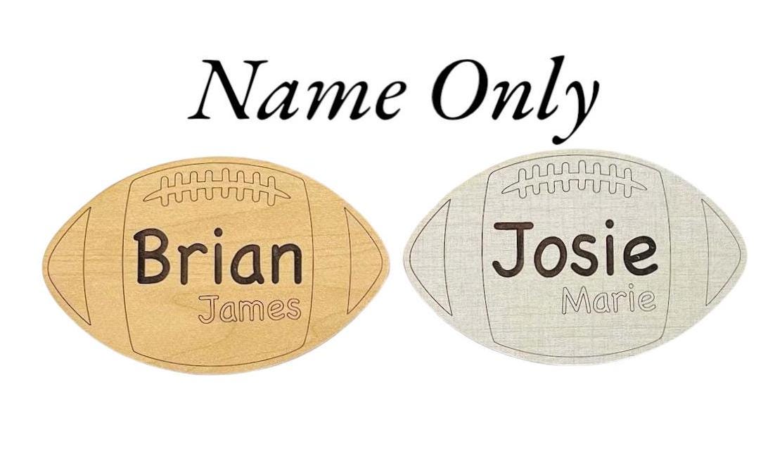 Football Baby Birth Announcement Sign: Engraved Name & Stats Photo Prop ...