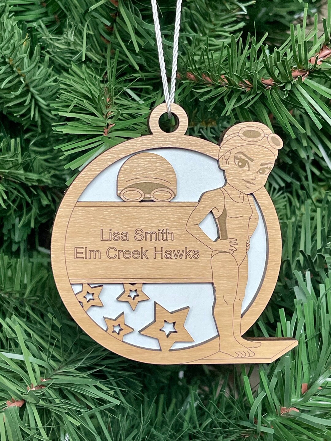 Personalized Swimming Diving Ornament Female Custom Sports Keepsake ...