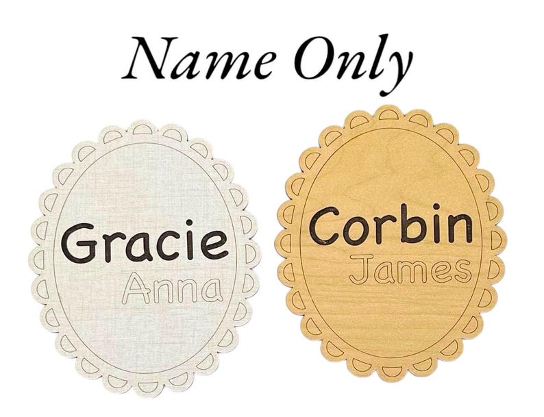 Baby Birth Sign Name Stats Announcement Personalized Scalloped Edge ...