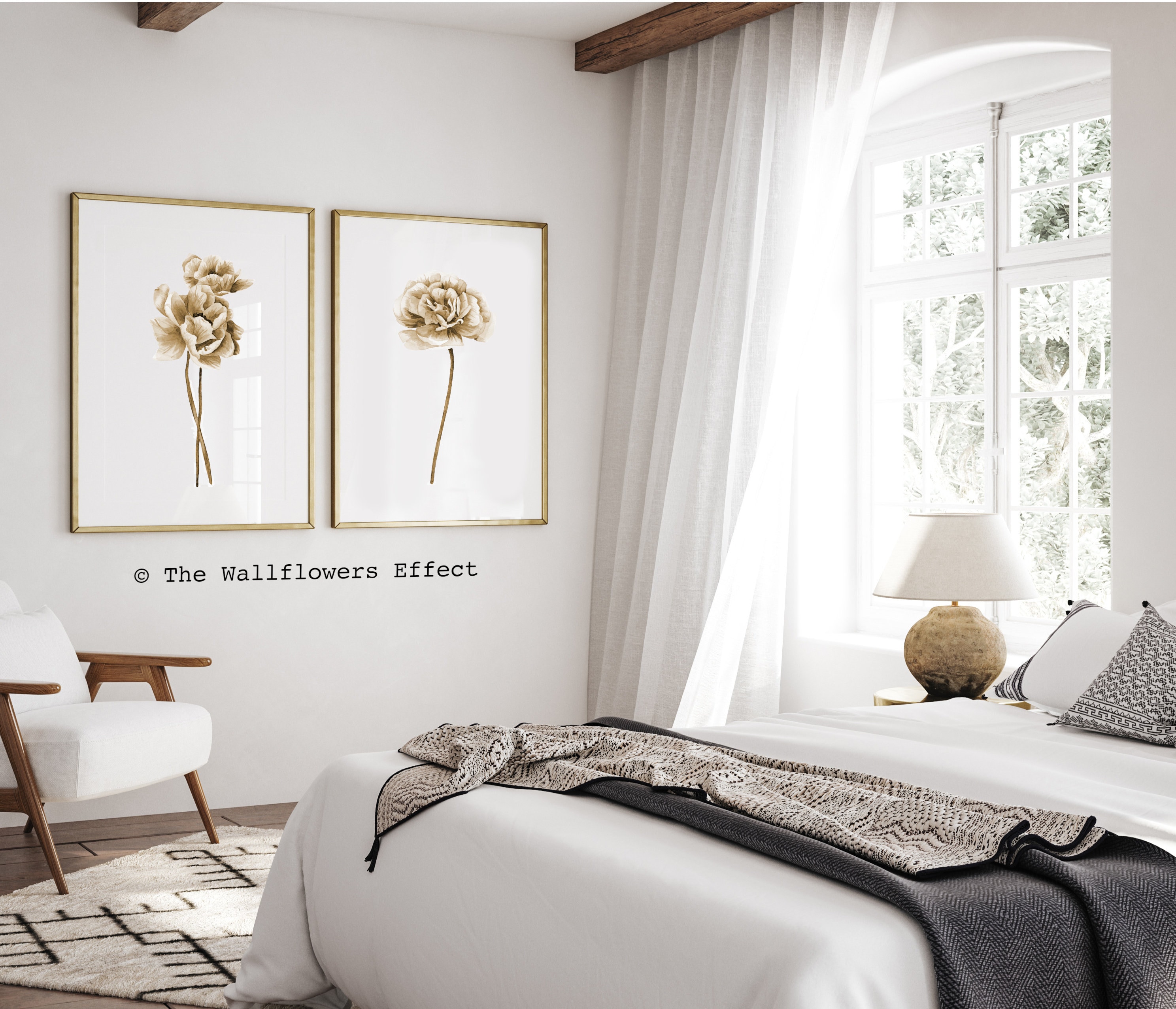 Botanical Prints Sepia Botanical Poster Beige Brown Art - Etsy