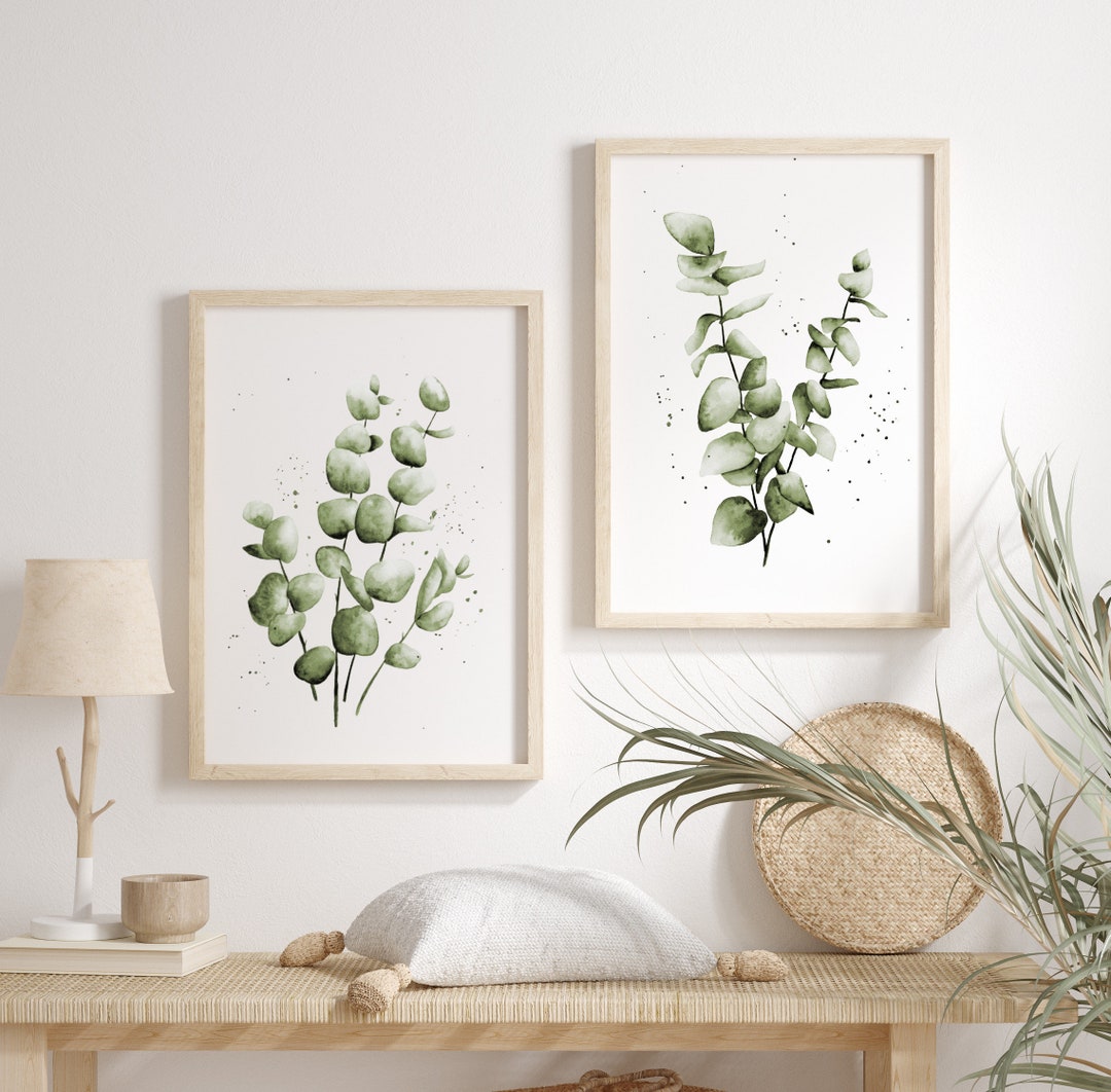Green Eucalyptus Prints Set, Green Wall Art Set, Eucalyptus Print, Set ...